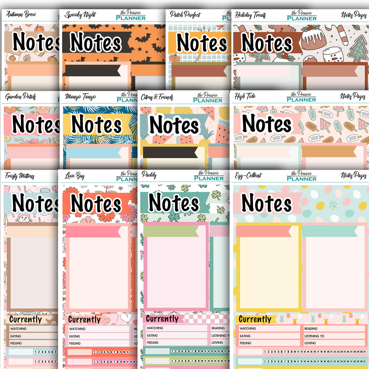 2026 Monthly Notes Bundle – the Prairie Planner
