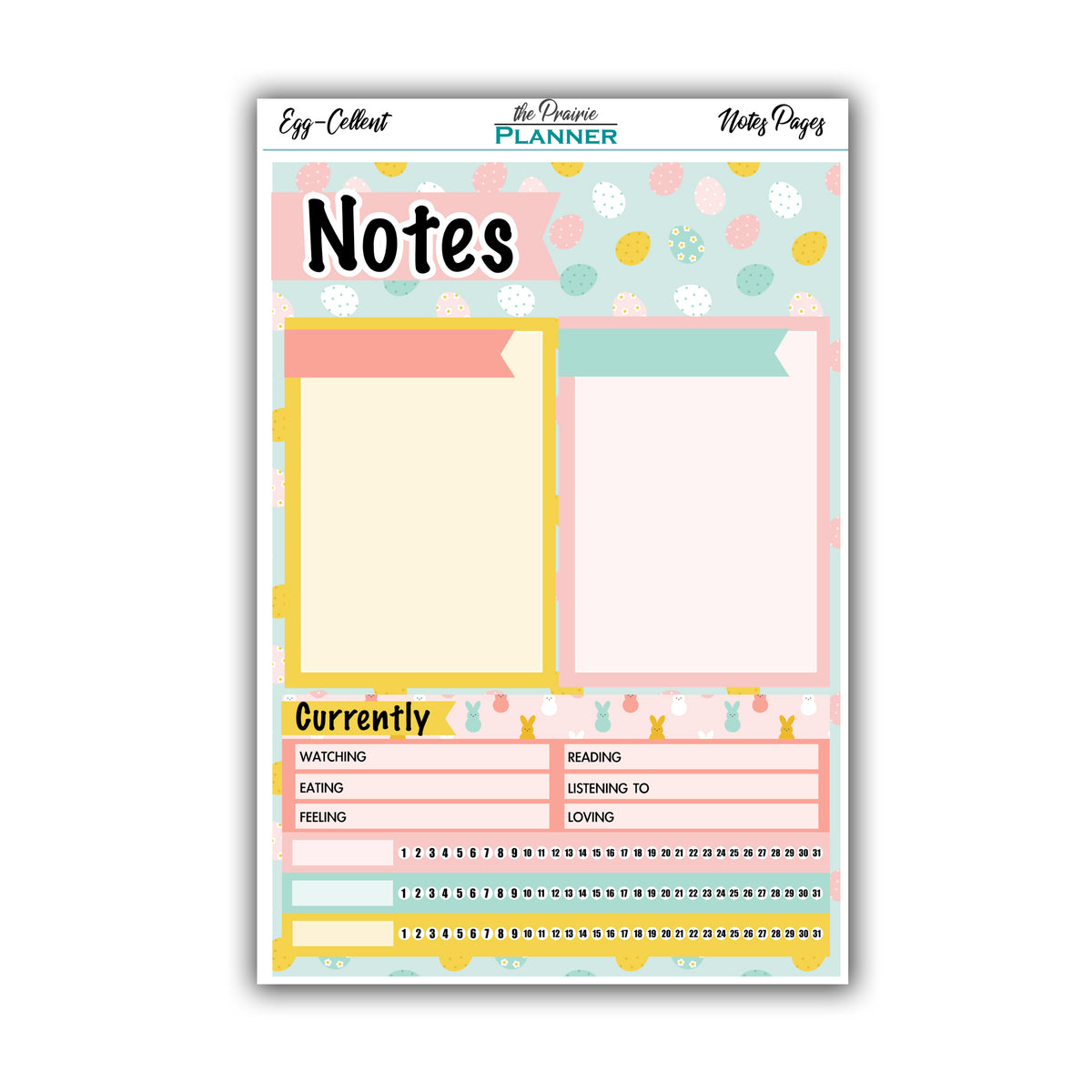 Egg-Cellent | Monthly Notes – the Prairie Planner