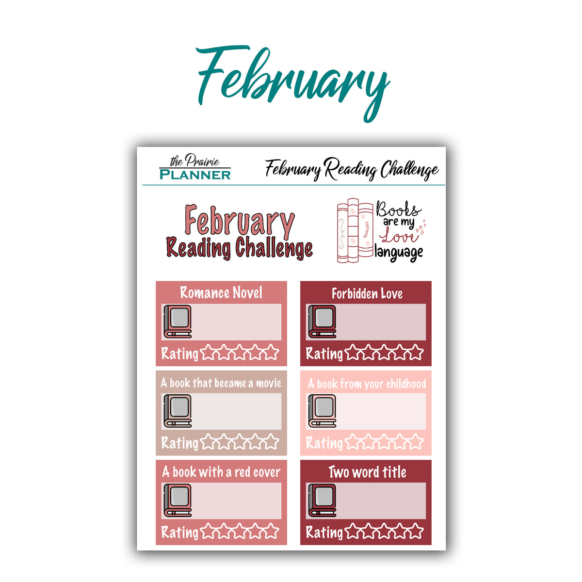 2025 Monthly Reading Challenge – the Prairie Planner