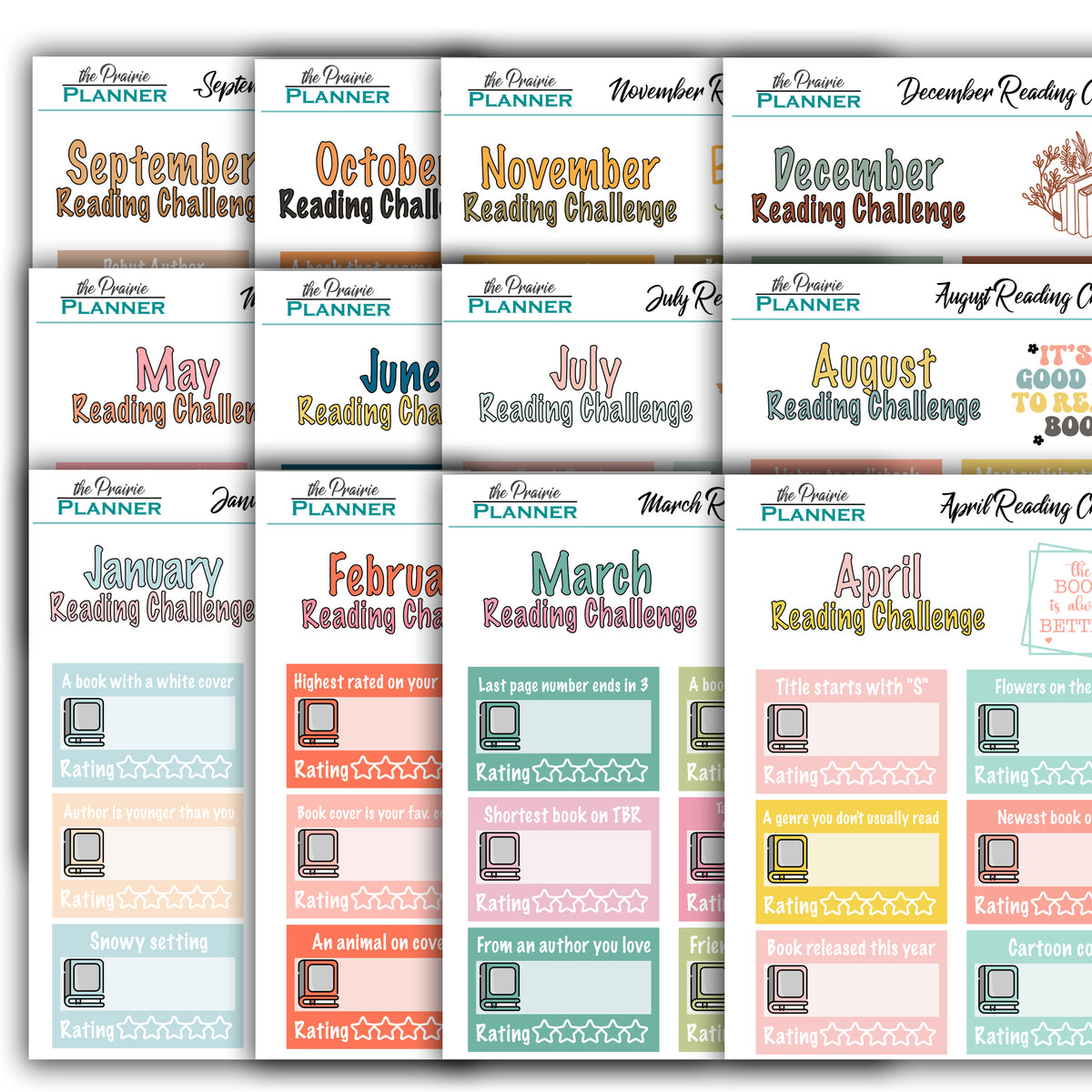 2026 Monthly Reading Challenge – the Prairie Planner