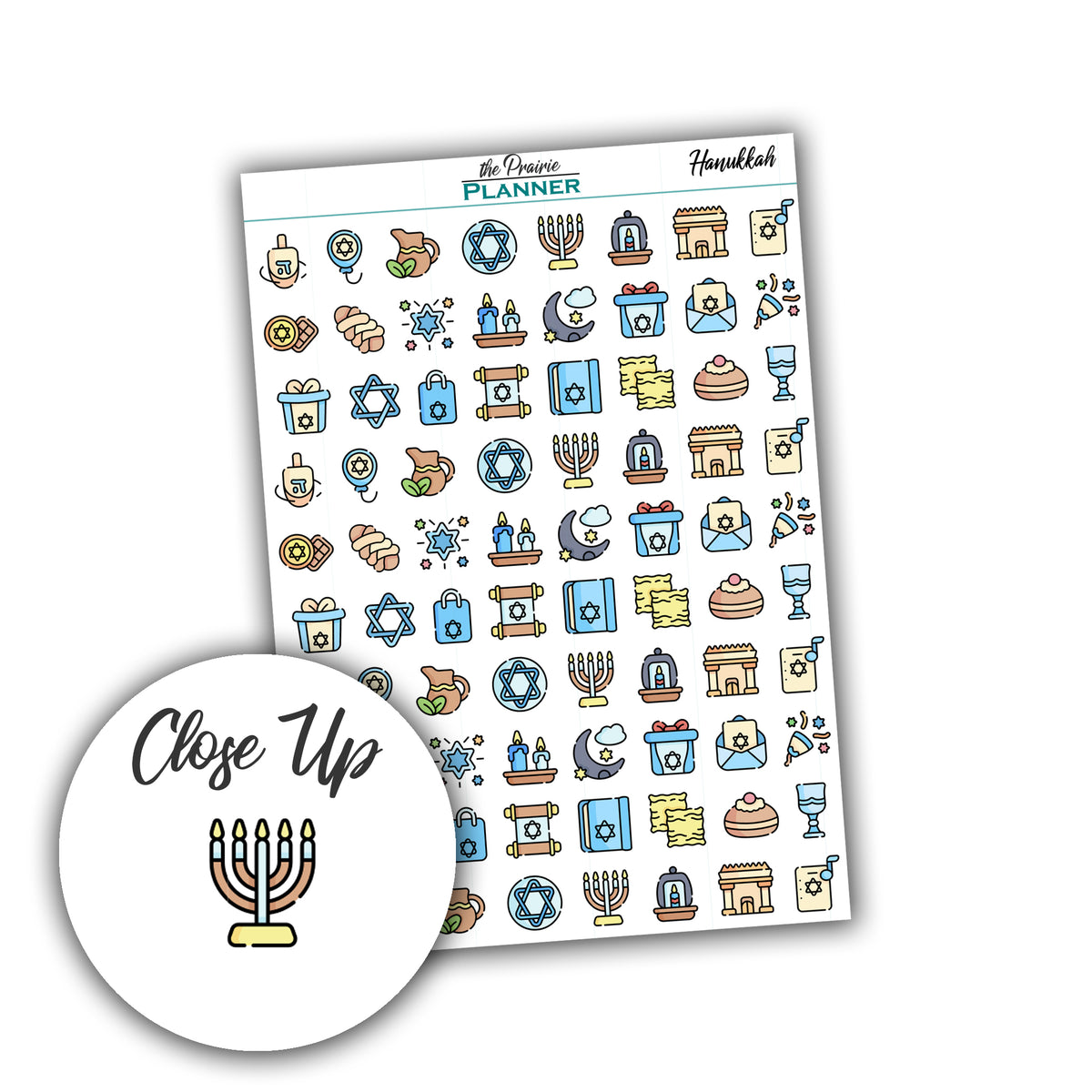 Hanukkah Icons - Planner Stickers – the Prairie Planner