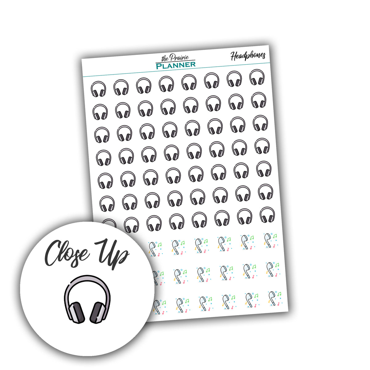 Headphones - Planner Stickers – the Prairie Planner