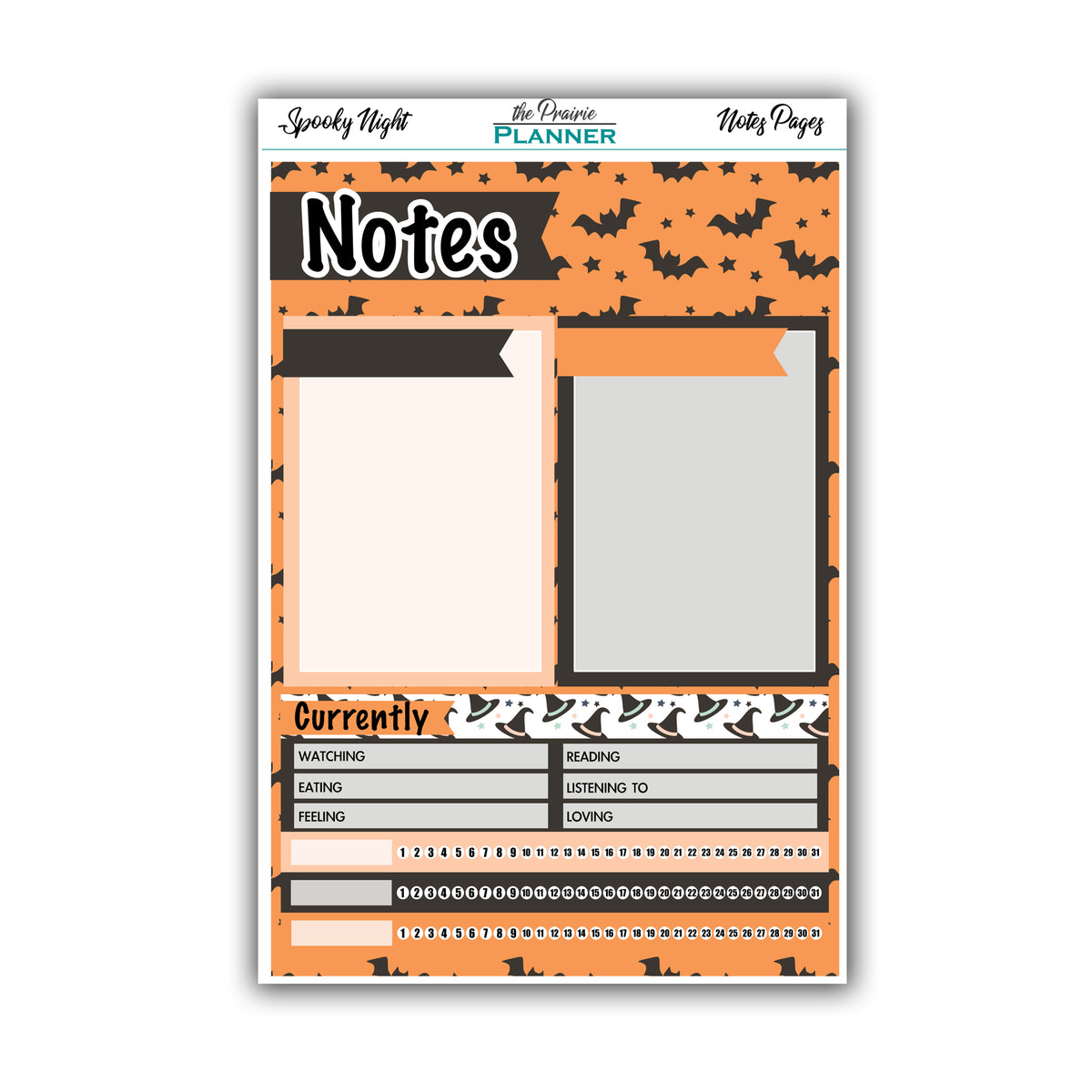 Spooky Night | Monthly Notes – the Prairie Planner