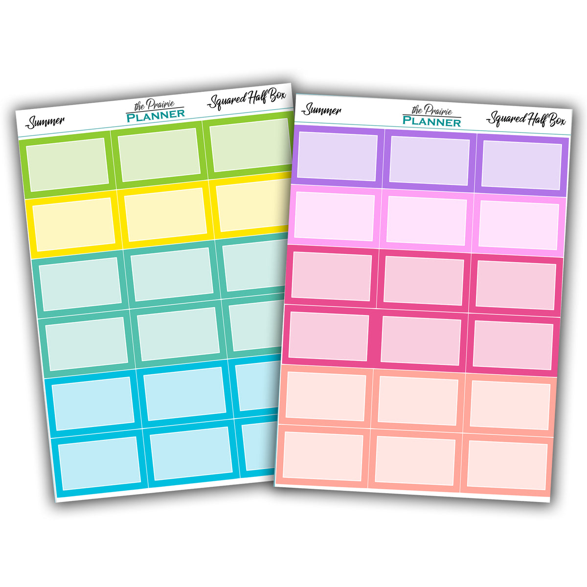 Squared Half Boxes - Summer Multi Colour – the Prairie Planner