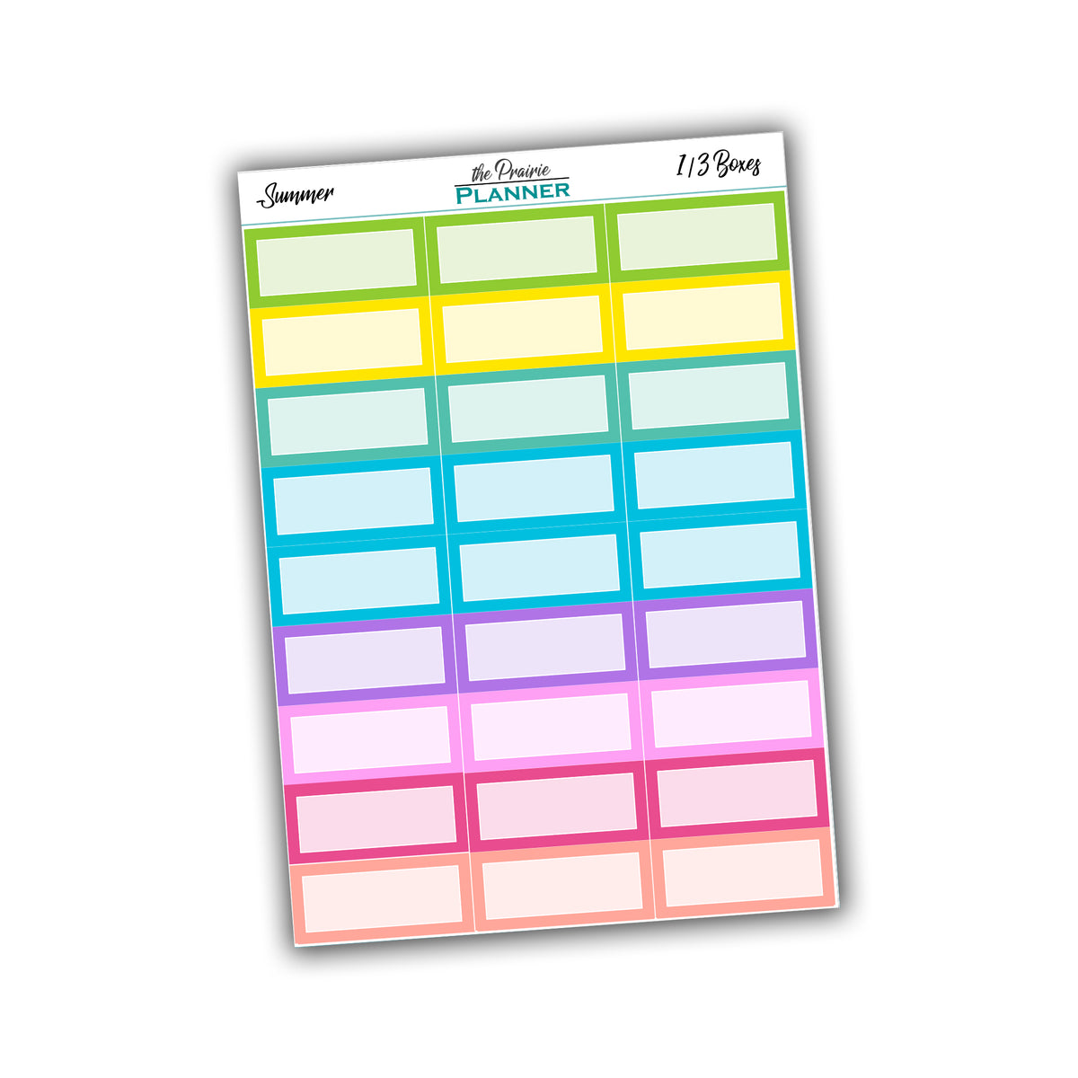 Squared Third Boxes - Summer Multi Colour – the Prairie Planner