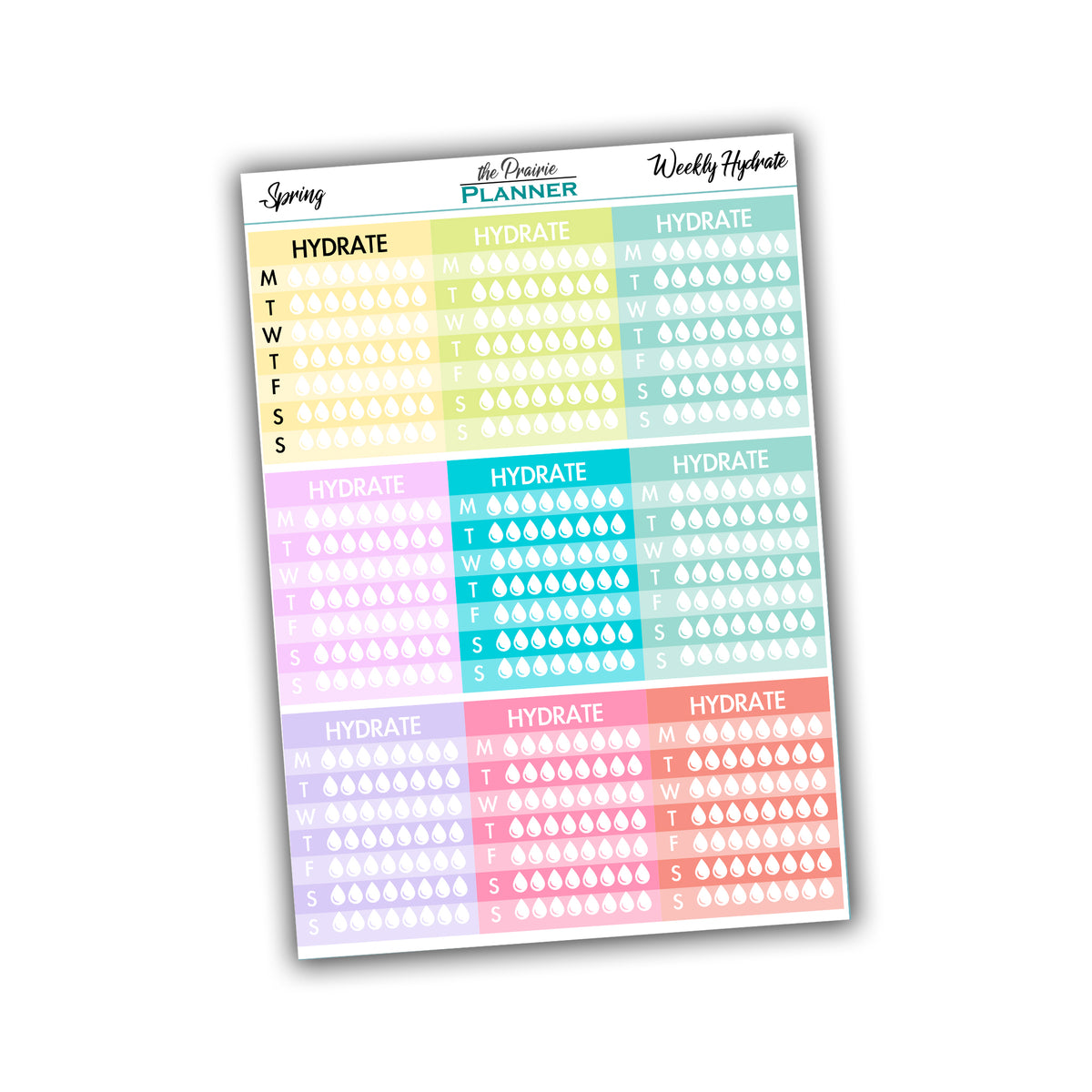 Weekly Hydration Tracker - Spring Multi-Colour – the Prairie Planner