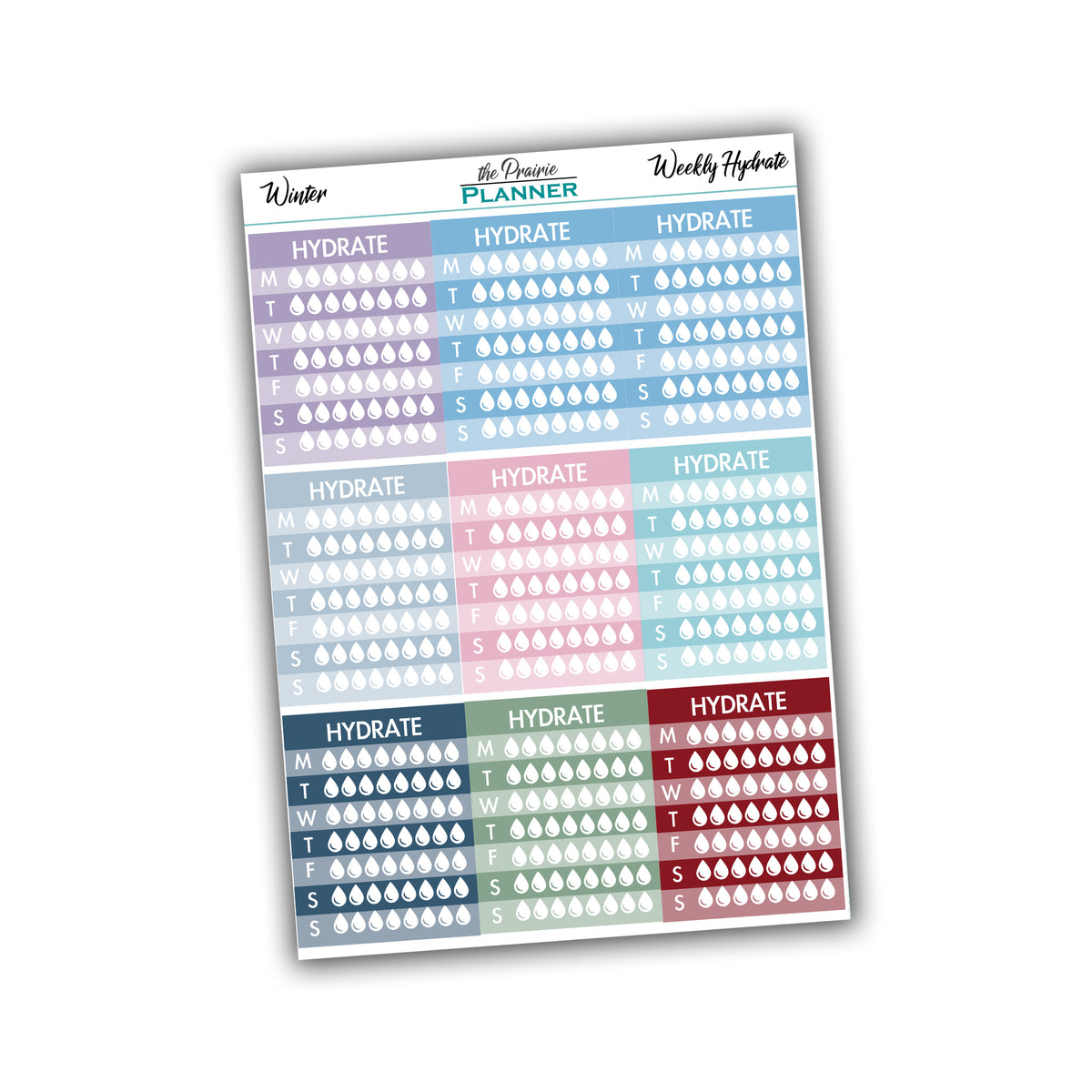 Weekly Hydration Tracker - Winter Multi-Colour – the Prairie Planner