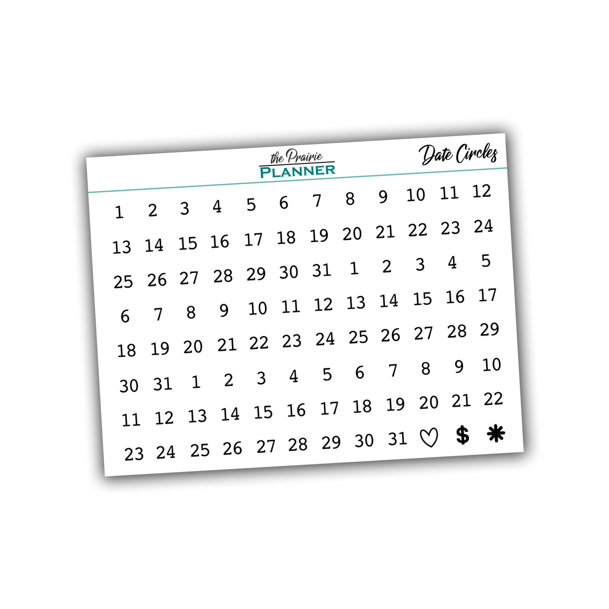 Date Circles - Planner Stickers – the Prairie Planner