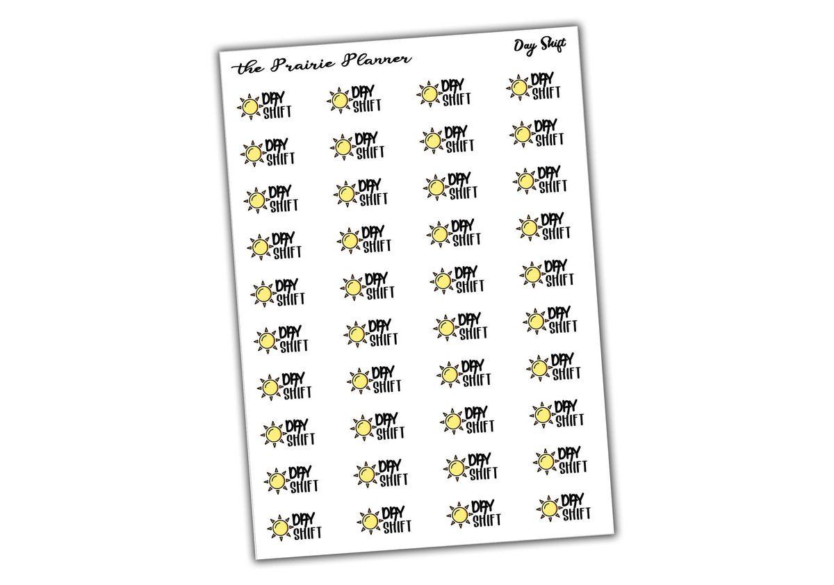 Day Shift - Planner Stickers – the Prairie Planner
