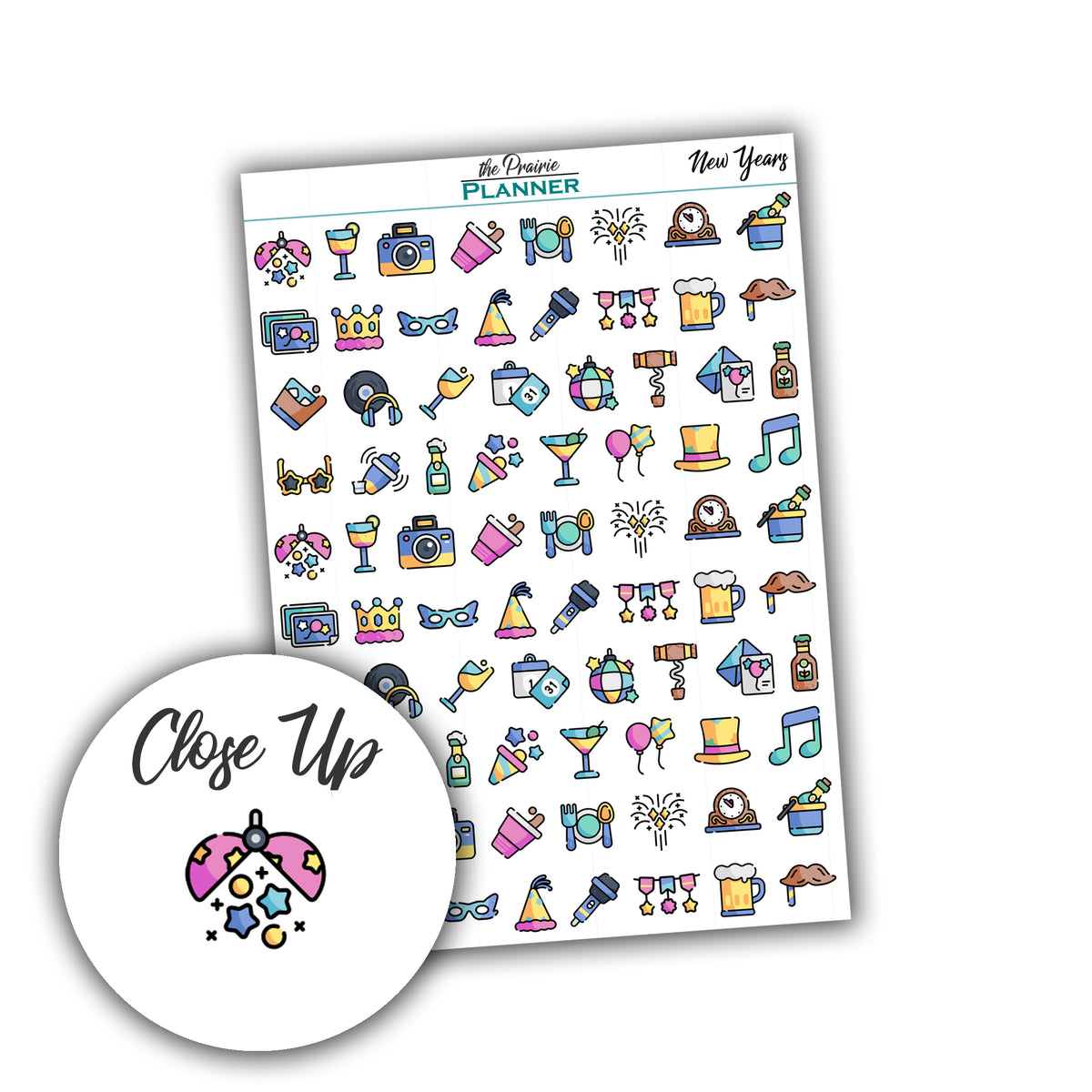 New Year's Icons - Planner Stickers – the Prairie Planner