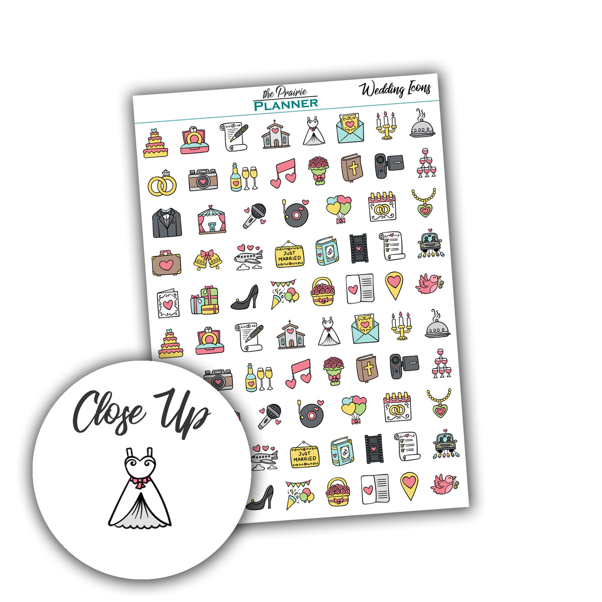 Wedding Icons - Planner Stickers – the Prairie Planner